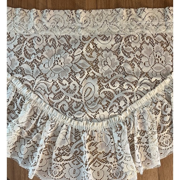 Accents | Lace Vintage Window Valance Swag 36 Wide Cream Color Cottage ...